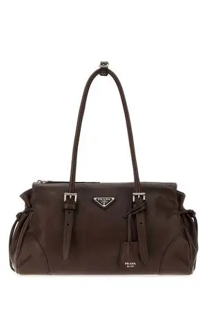 Prada Leather Medium Bonnie Shoulder Bag - Brown