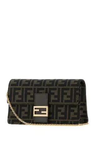 Fendi Embroidered Jacquard Tube Wallet