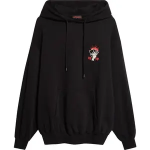 LU'U DAN Black Graphic Hoodie