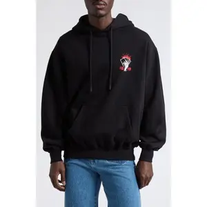 LU'U DAN Black Graphic Hoodie - Soft Black