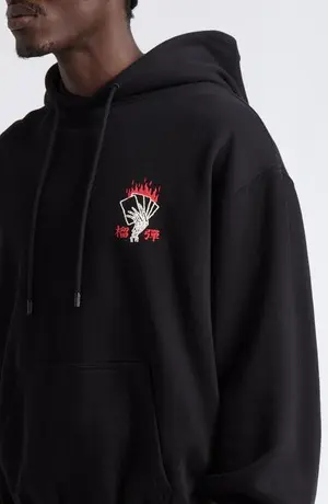 LU'U DAN Black Graphic Hoodie