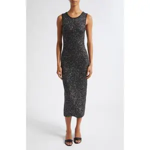 TOCCIN Cleo Sequin Midi Dress - Onyx