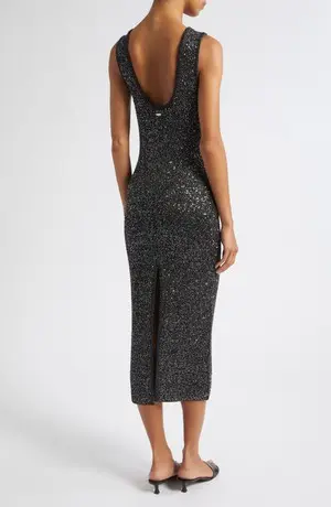TOCCIN Cleo Sequin Midi Dress - Onyx