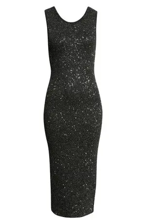 TOCCIN Cleo Sequin Midi Dress - Onyx