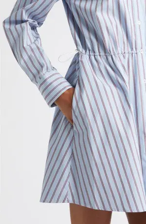 TOCCIN Kirby Striped Mini Shirt Dress - Sky Multi Stripe