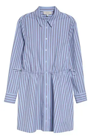 TOCCIN Kirby Striped Mini Shirt Dress - Sky Multi Stripe