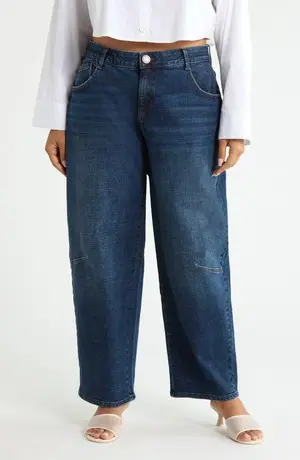 Wit & Wisdom High Waist Barrel Leg Jeans - Indigo