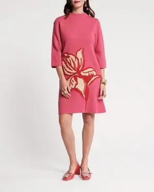FRANCES VALENTINE Annie Dress Fringed Tulip - Pink/multi