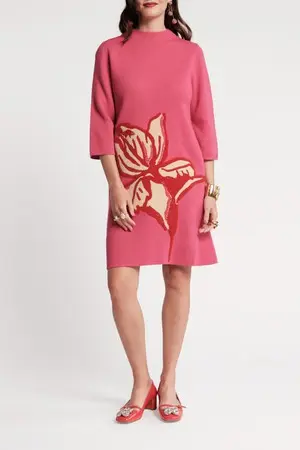 FRANCES VALENTINE Annie Dress Fringed Tulip - Pink/multi