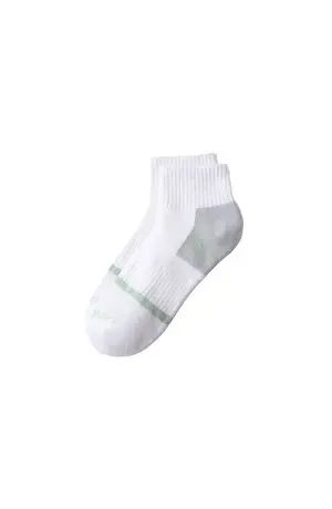 LANDS' END 3-pack Half Cushion Performance Quarter Socks - White-mint-sage