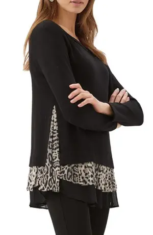 Karen Kane Layered Contrast Sweater