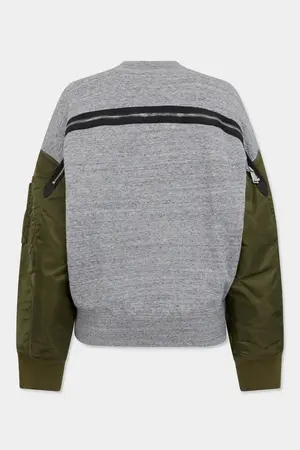 Dsquared2 Hybrid Melange Field Fit Crewneck With Nylon Sleeves