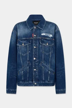 Dsquared2 Weathered Suede Oversized Trucker Jacket