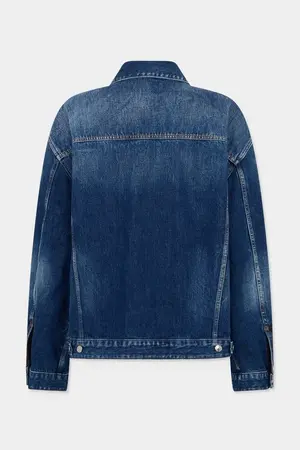 Dsquared2 Weathered Suede Oversized Trucker Jacket