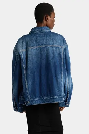 Dsquared2 Weathered Suede Oversized Trucker Jacket