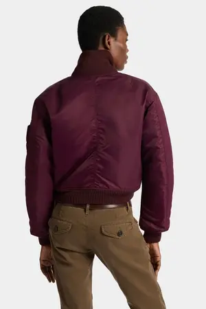 Dsquared2 Aviator Wash 80's Kiodo Bomber Jacket - Bordeaux