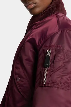 Dsquared2 Aviator Wash 80's Kiodo Bomber Jacket - Bordeaux