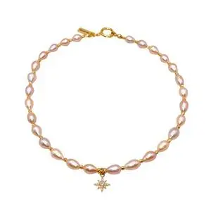 THE BULUMS The Sahara Signature Salmon Pearl Star Necklace - Pink