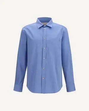 Valentino Garavani Lightweight Cotton Shirt With Vgold - Blue