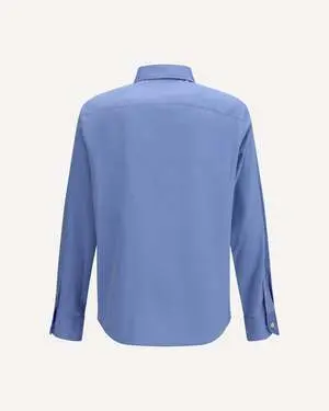 Valentino Garavani Lightweight Cotton Shirt With Vgold - Blue
