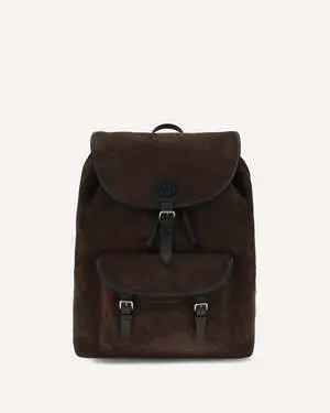 Valentino Garavani Antibes Backpack In Suede - Brown