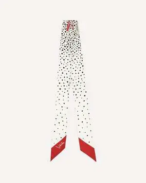 Valentino Garavani Twill Little Stars Starry Scarf In Silk - Cream