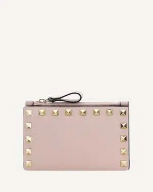Valentino Garavani Rockstud Zip Card Holder - Pink