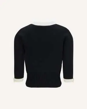 Valentino Garavani Bicolor V-neck Cardigan