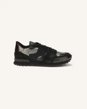 Valentino Garavani Rockrunner Camouflage Laminated Sneakers