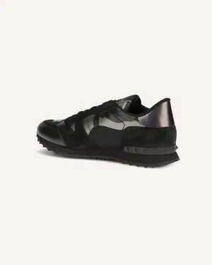 Valentino Garavani Rockrunner Camouflage Laminated Sneakers