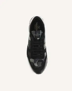 Valentino Garavani Rockrunner Camouflage Laminated Sneakers