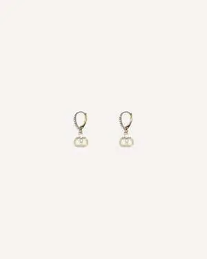 Valentino Garavani Ovalette Earrings In Metal And Swarovski Crystals - Gold
