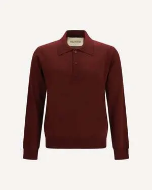 Valentino Garavani Long-sleeve Wool Polo With Vlogo