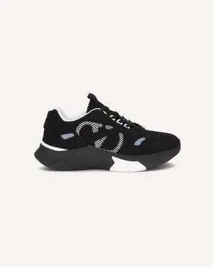 Valentino Garavani Demivee Mesh And Suede Low Top Sneakers - Black