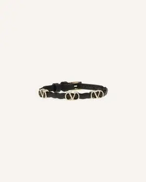 Valentino Garavani Vlogo Signature Braided Leather Bracelet