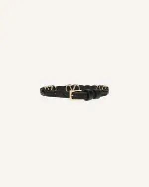 Valentino Garavani Vlogo Signature Braided Leather Bracelet