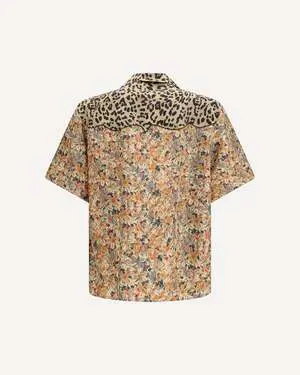 Valentino Garavani Short-sleeve Floral And Leopard Print Shirt