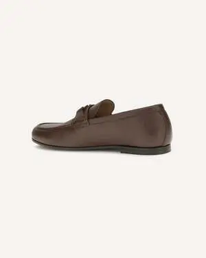 Valentino Garavani Vlogo Signature Loafers In Deer Leather - Brown