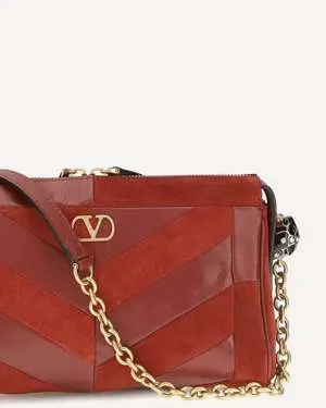 Valentino Garavani Panthea Shoulder Bag Chevron Pattern