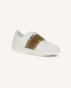 Valentino Garavani Rockstud Untitled Sneakers With Suede Band - White