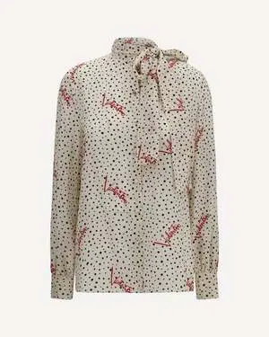 Valentino Garavani Crepe De Chine Bow-neck Shirt