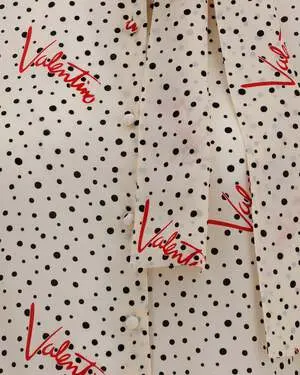 Valentino Garavani Crepe De Chine Bow-neck Shirt