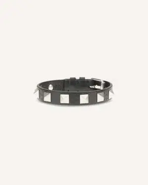 Valentino Garavani Rockstud Leather Bracelet - Black