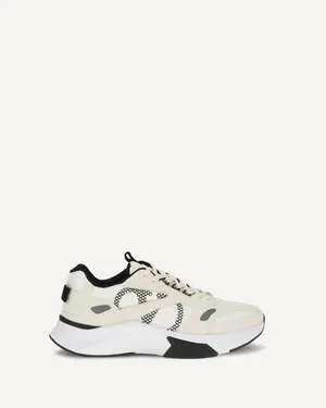 Valentino Garavani Demivee Mesh And Suede Sneakers - White