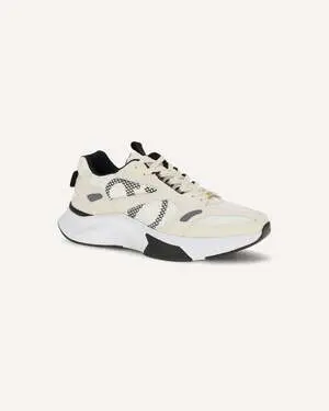 Valentino Garavani Demivee Mesh And Suede Sneakers - White