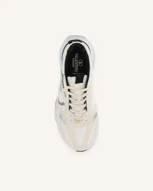 Valentino Garavani Demivee Mesh And Suede Sneakers - White