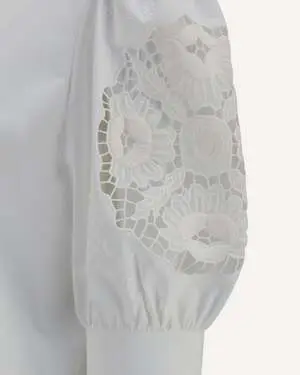 Valentino Garavani Shirt With Sangallo Lace Sleeves