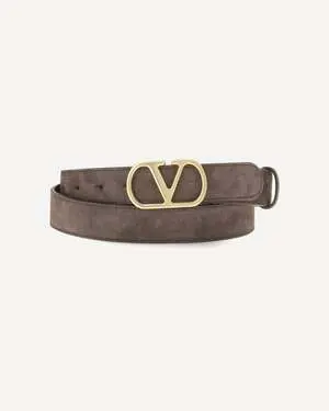 Valentino Garavani Vlogo Signature Suede Belt