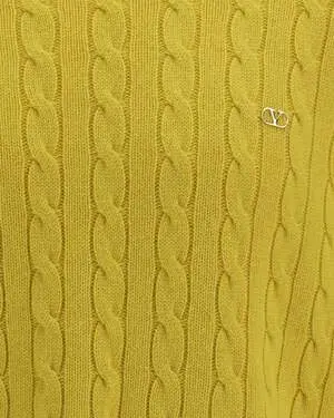 Valentino Garavani Vlogo Cable-knit Cashmere Sweater