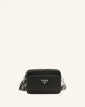 Prada Re-nylon And Saffiano Leather Shoulder Bag - Black